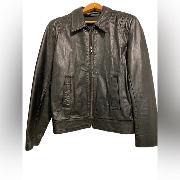 Jean Pierre | Jackets & Coats | Vtg 7s Jean Pierre Black Leather Jacket ...